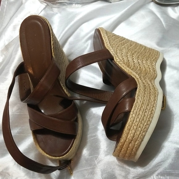 Yves Saint Laurent | Shoes | Ysl Yves Saint Laurent Malo Wedge Sandals ...
